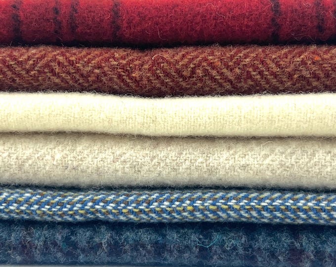Bundle of 100% Wool Fabric ~ Appliqué and Rug Hooking ~ 6 Panels 8"x14 ...