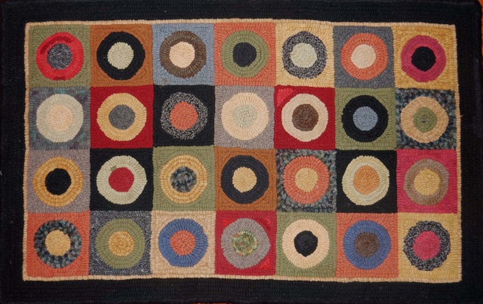 CIRCLES IN SQUARES Rug Pattern for Hooking and Punch Needle. | Etsy