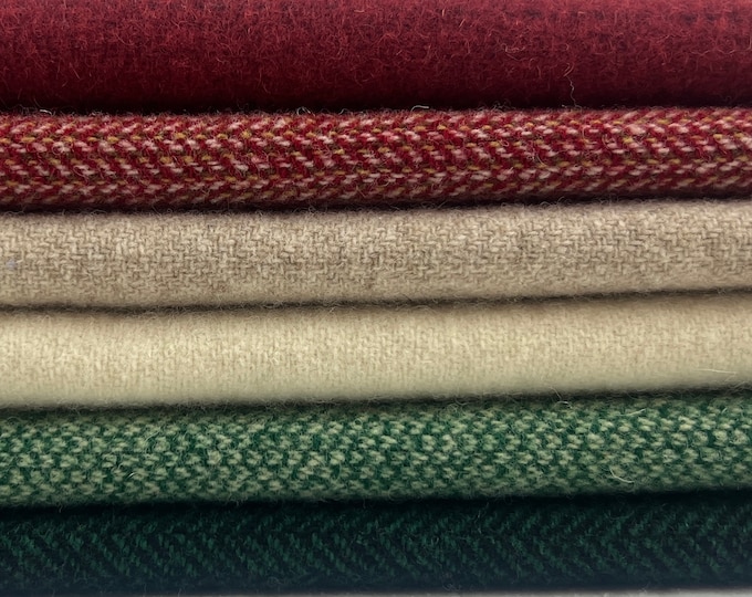 Bundle of 100% Wool Fabric, Appliqué and Rug Hooking (6) Panels 8"x14 ...