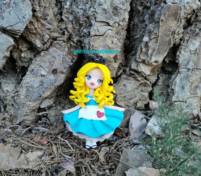 Alice clay doll necklace/ Alice in wonderland fan art/ lace/ | Etsy