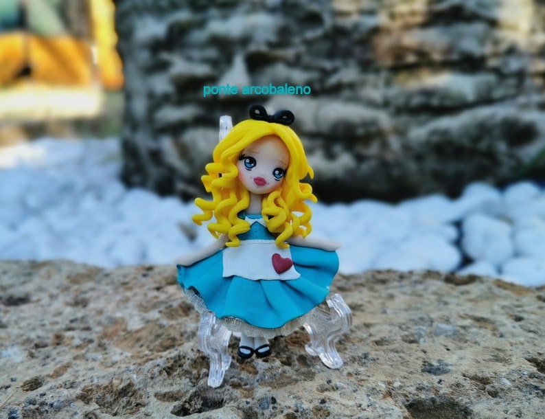 Alice clay doll necklace/ Alice in wonderland fan art/ lace/ | Etsy