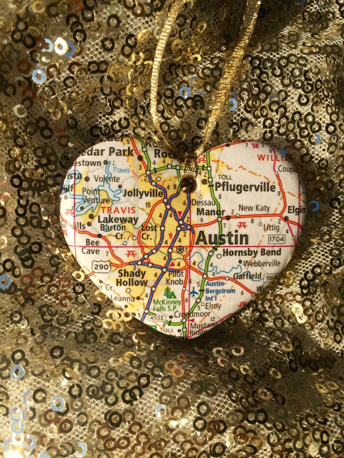 Austin Map Ornament | Etsy