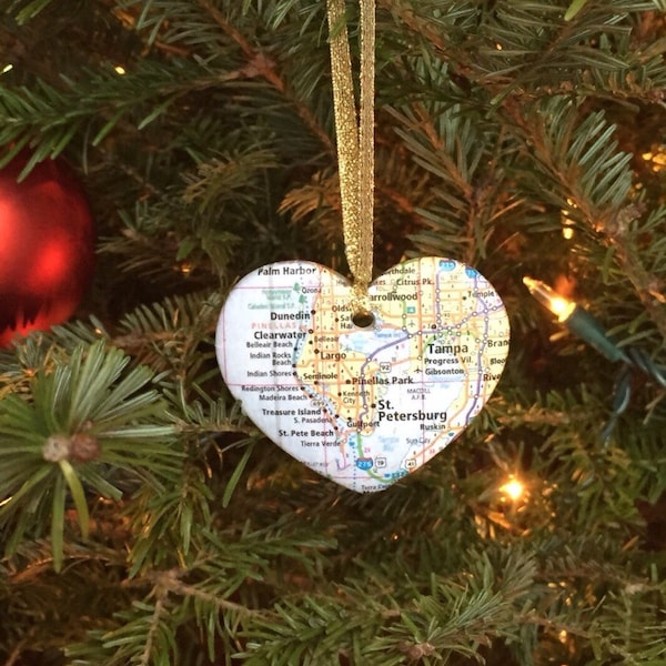 Custom Map Ornament - Etsy