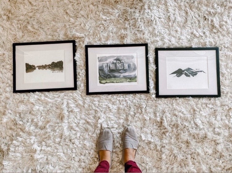 He is With Me Watercolor Print Wall Art Encouragement - Etsy