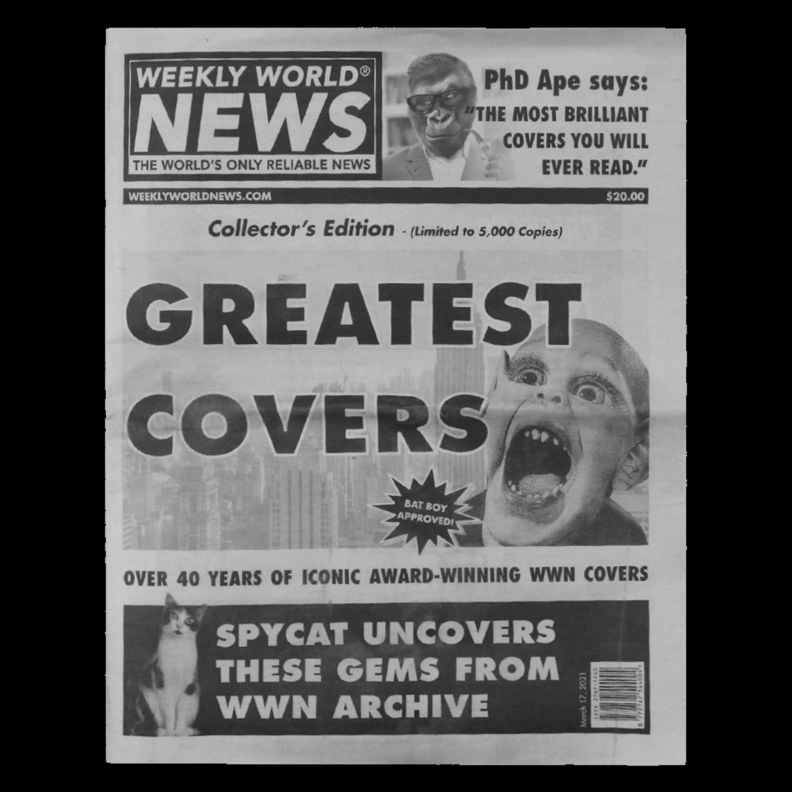 Weekly World News Greatest Covers Newspaper Bat Boy Collectors | Etsy