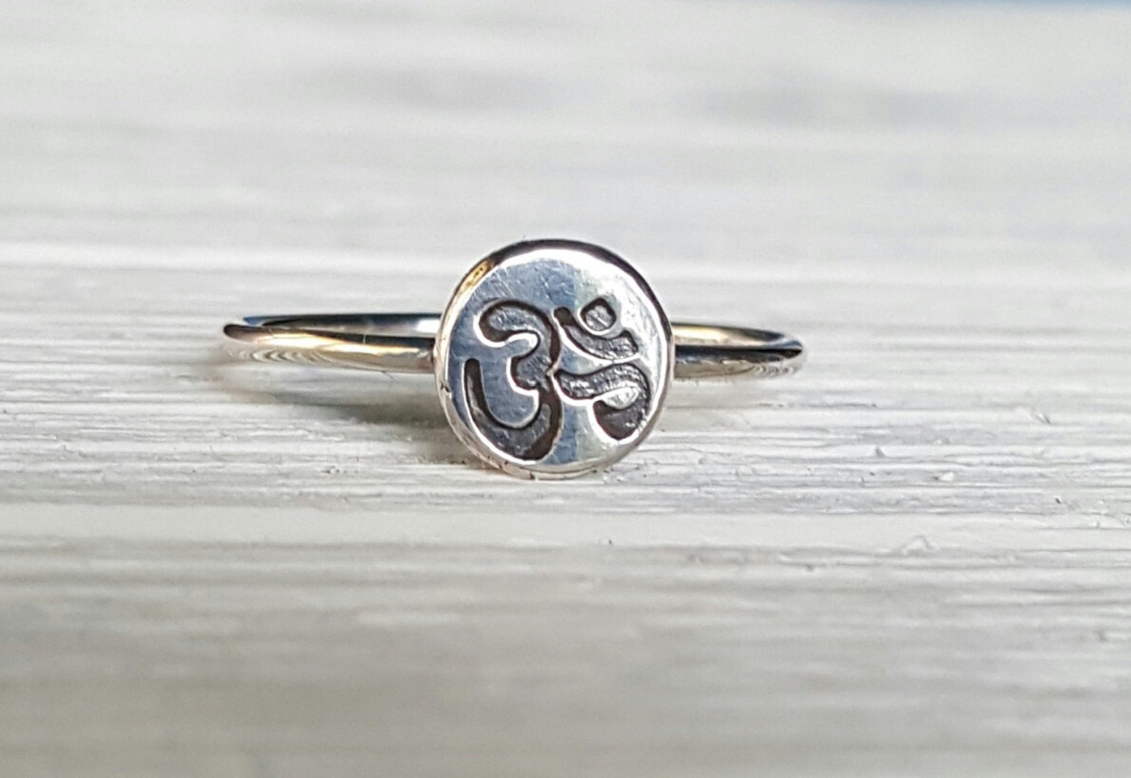 Sterling Silver Ohm Ring/ Yoga Meditation Ring/ Mantra Ring - Etsy