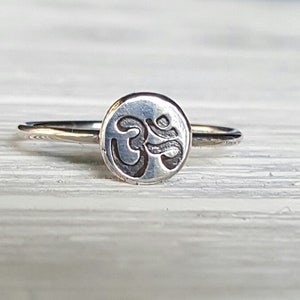 Sterling Silver Ohm Ring/ Yoga Meditation Ring/ Mantra Ring - Etsy
