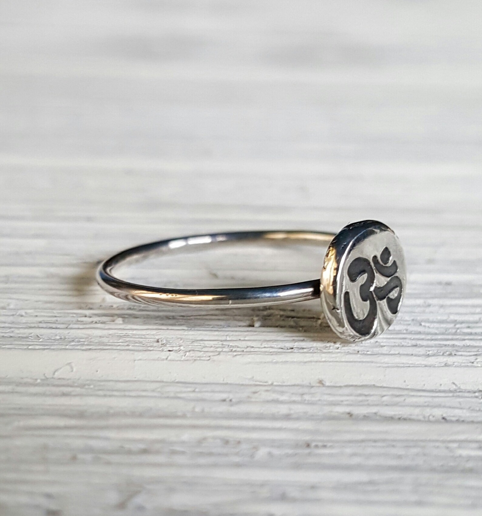 Sterling Silver Ohm Ring/ Yoga Meditation Ring/ Mantra Ring - Etsy