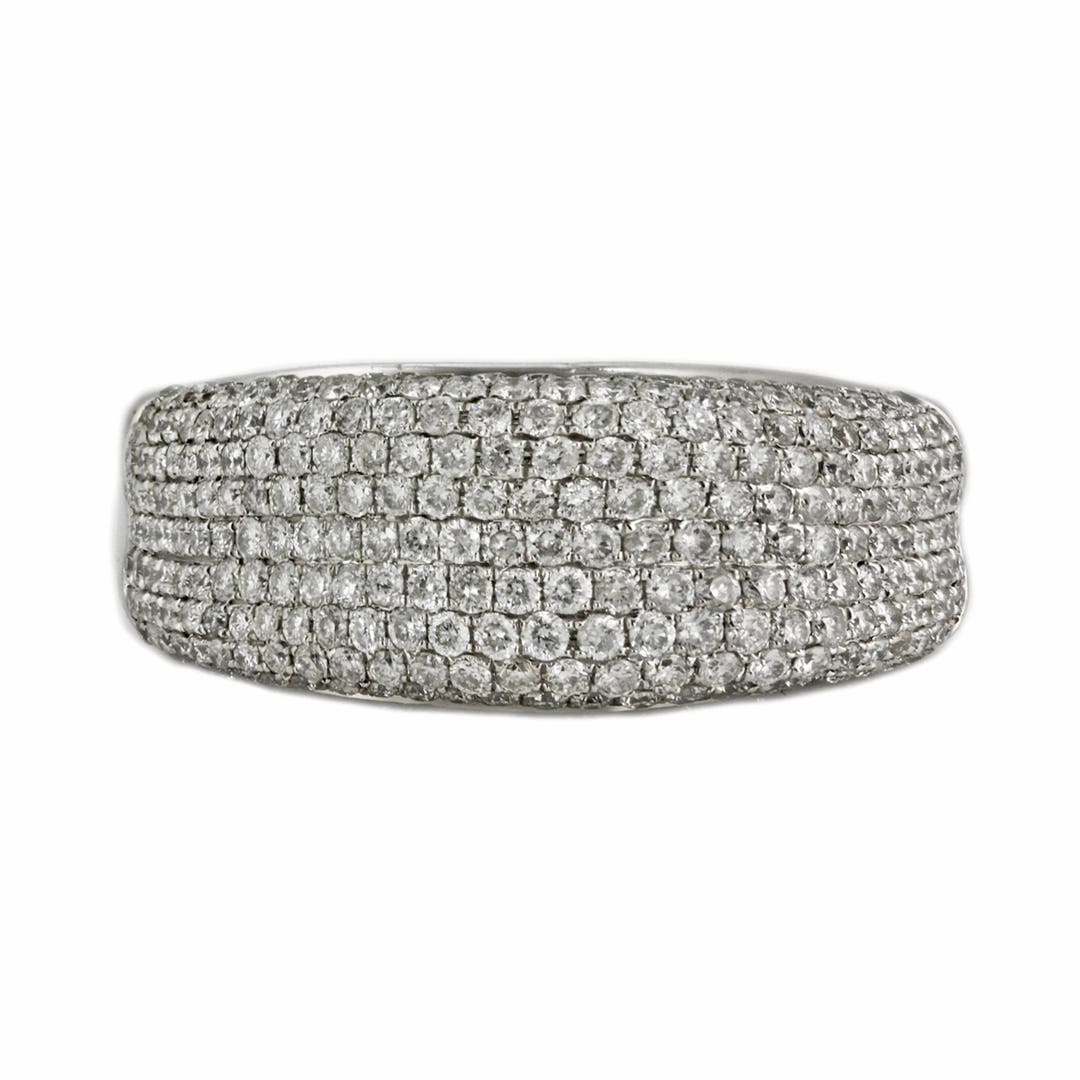 1.50ct Mirco Pavé Round Diamond in 14K White Gold Wedding Band Ring ...