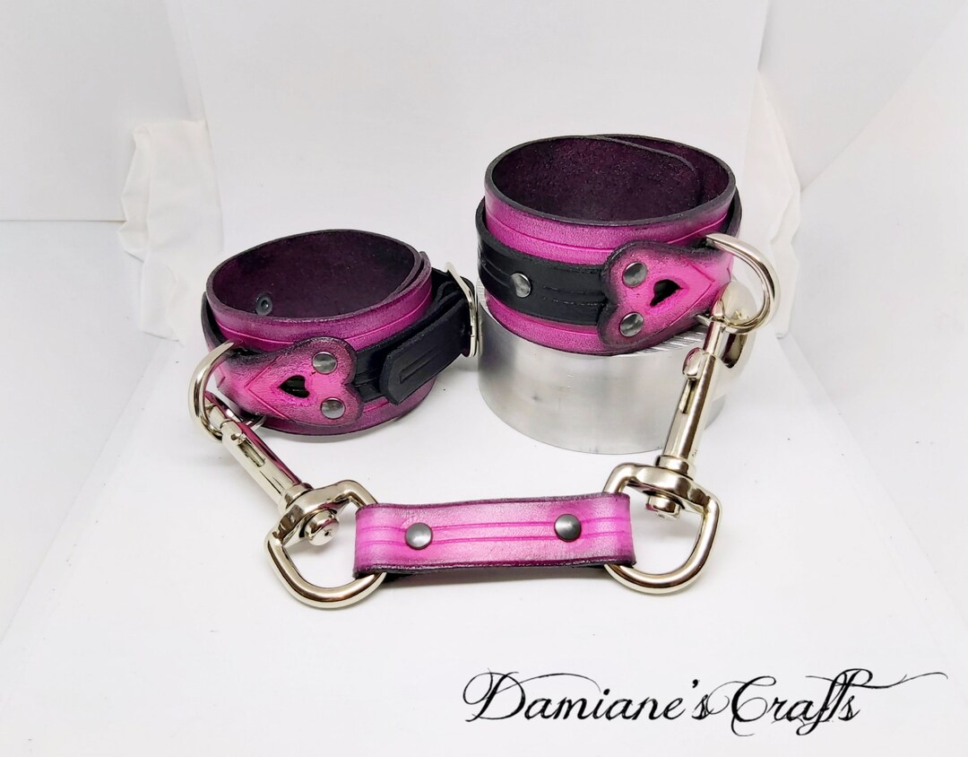 Handcuffs, Wrist, Hearts, Genuine Leather, D Rings, Real Leather ...