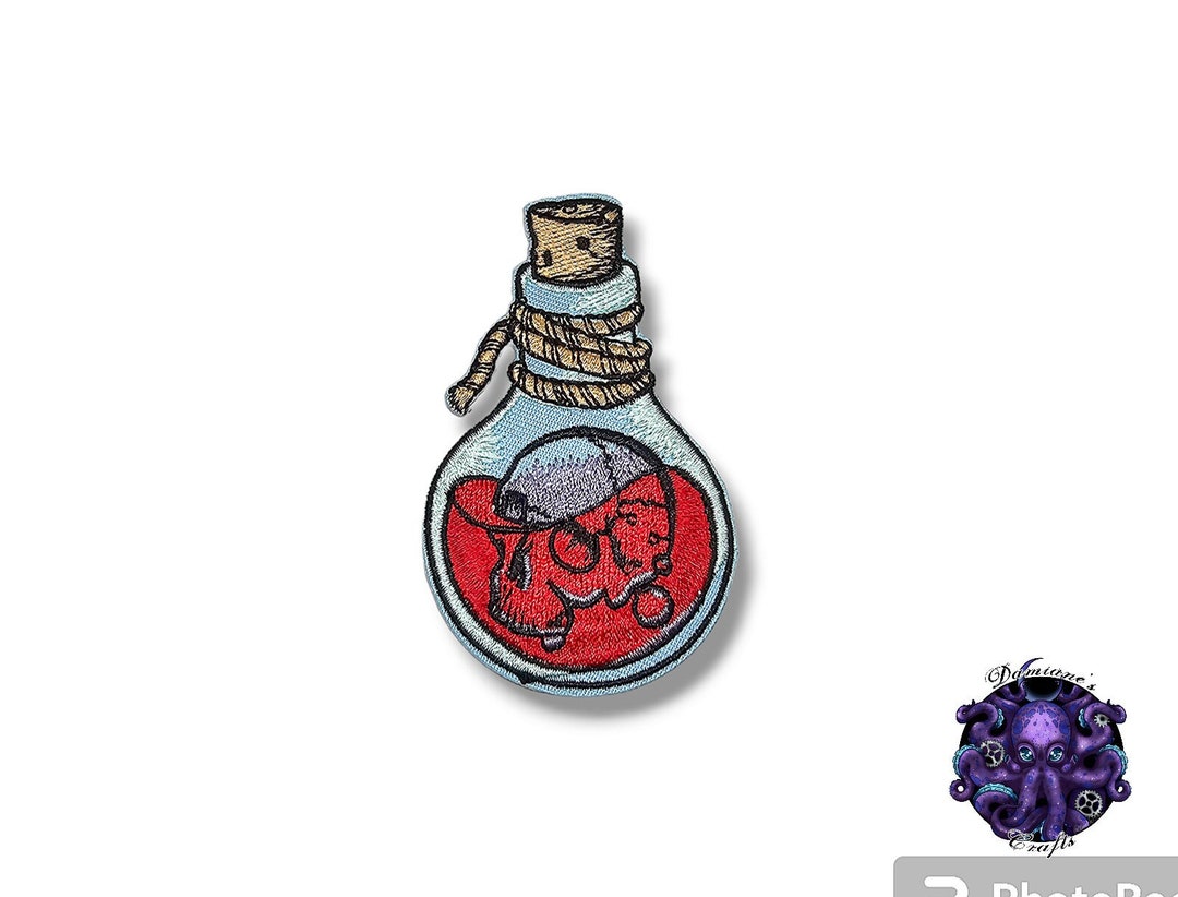 Embroidered Fabric Patch Potion Poison Skull Health Life - Etsy
