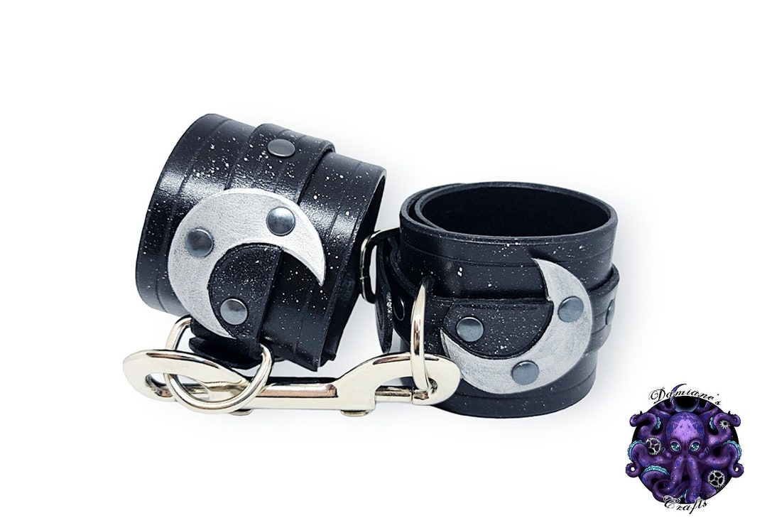 Handcuffs, Wrist, Moons, Real Leather, D-rings, Real Leather, Moons ...
