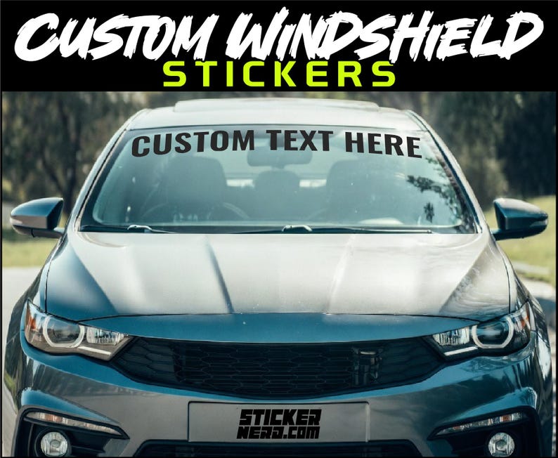 Custom Windshield Stickers - Personalized Text Vinyl Lettering for Cars ...