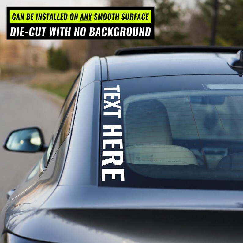 Custom Windshield Stickers - Personalized Text Vinyl Lettering for Cars ...