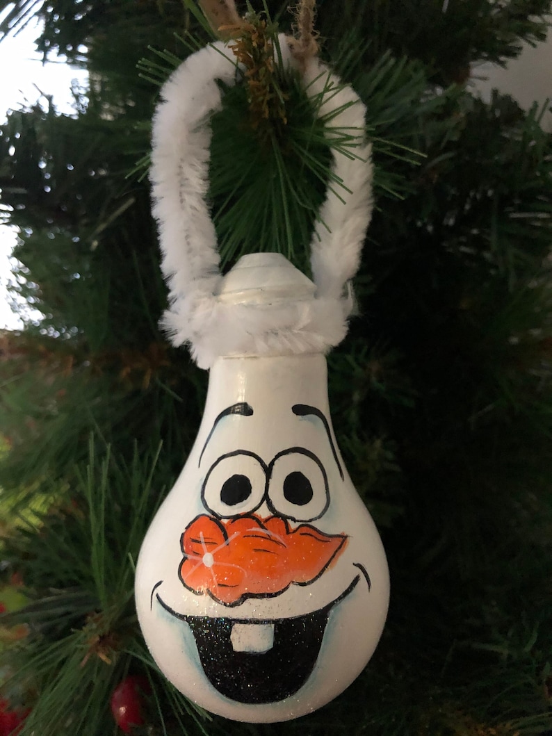 Olaf, Unique Gift, One of a Kind, Ornament, Olaf Ornament, Light Bulb ...