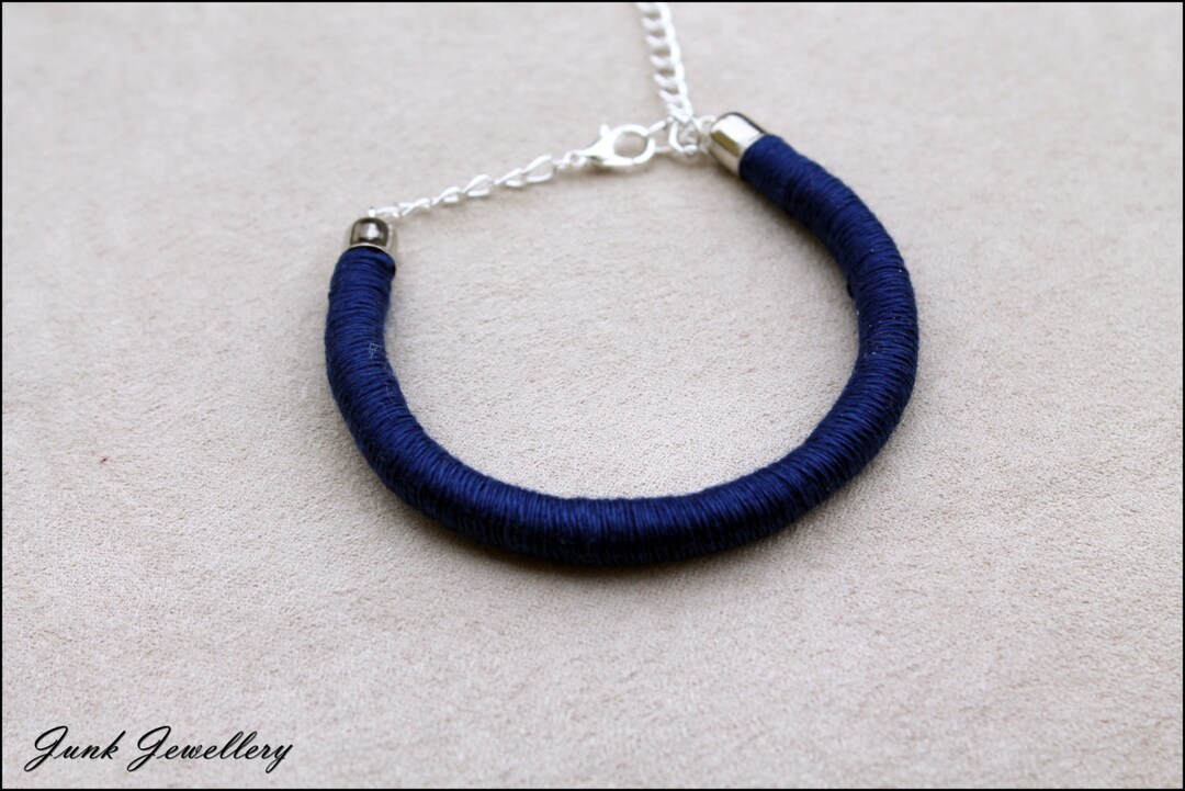 Handmade Jewelry / Minimalist / Navy Blue / Rope Jewelry / Rope ...