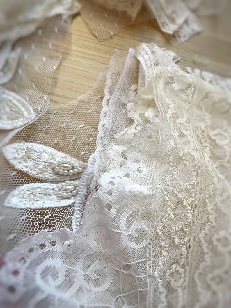 Vintage White Lace Scrap Mystery Bundle for Scrapbooking Junk - Etsy