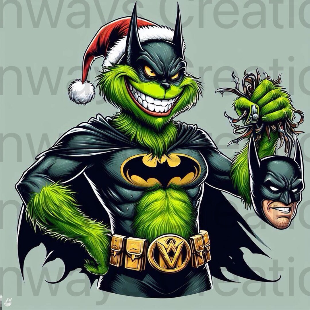 Green Guy Holding Bat Superhero - Etsy