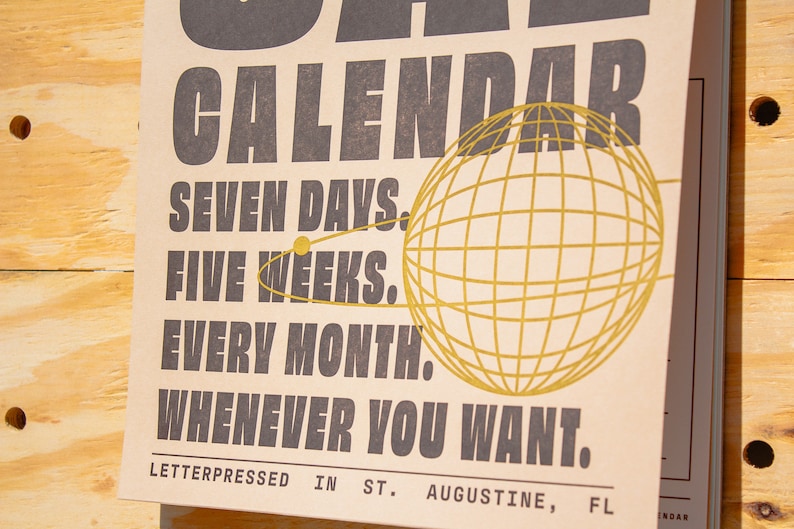 M.C. Pressure Letterpress Universal Calendar - Etsy