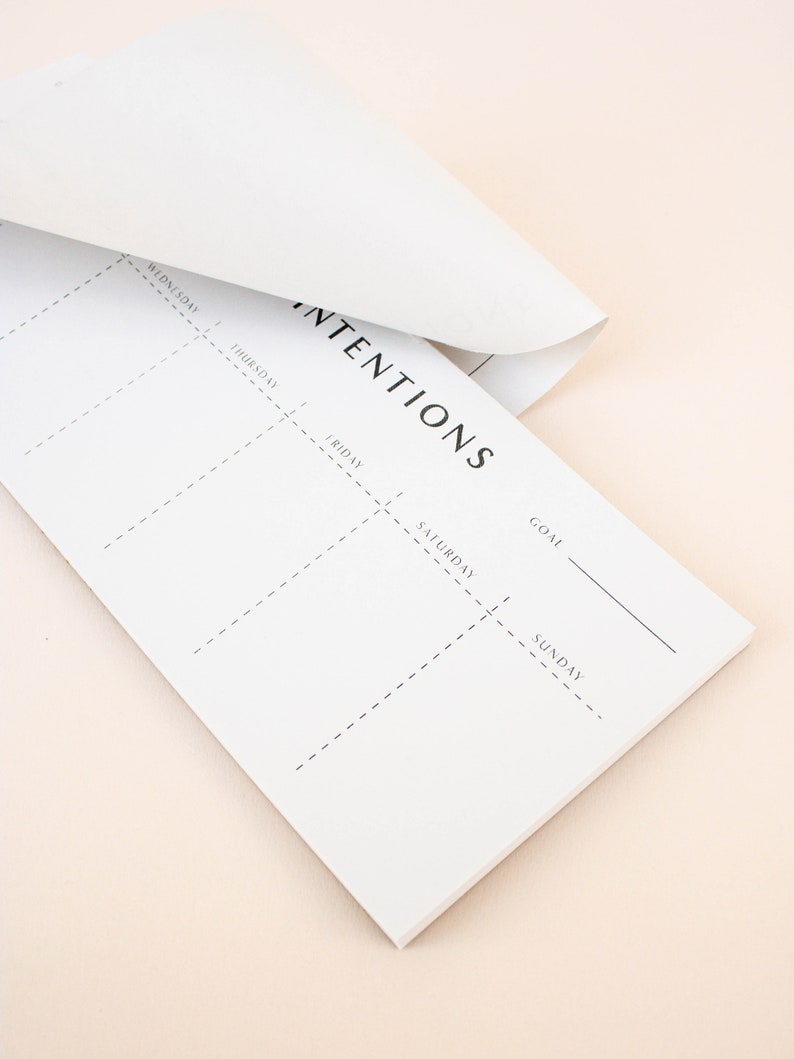 Weekly Intentions Weekly Notepad - Etsy