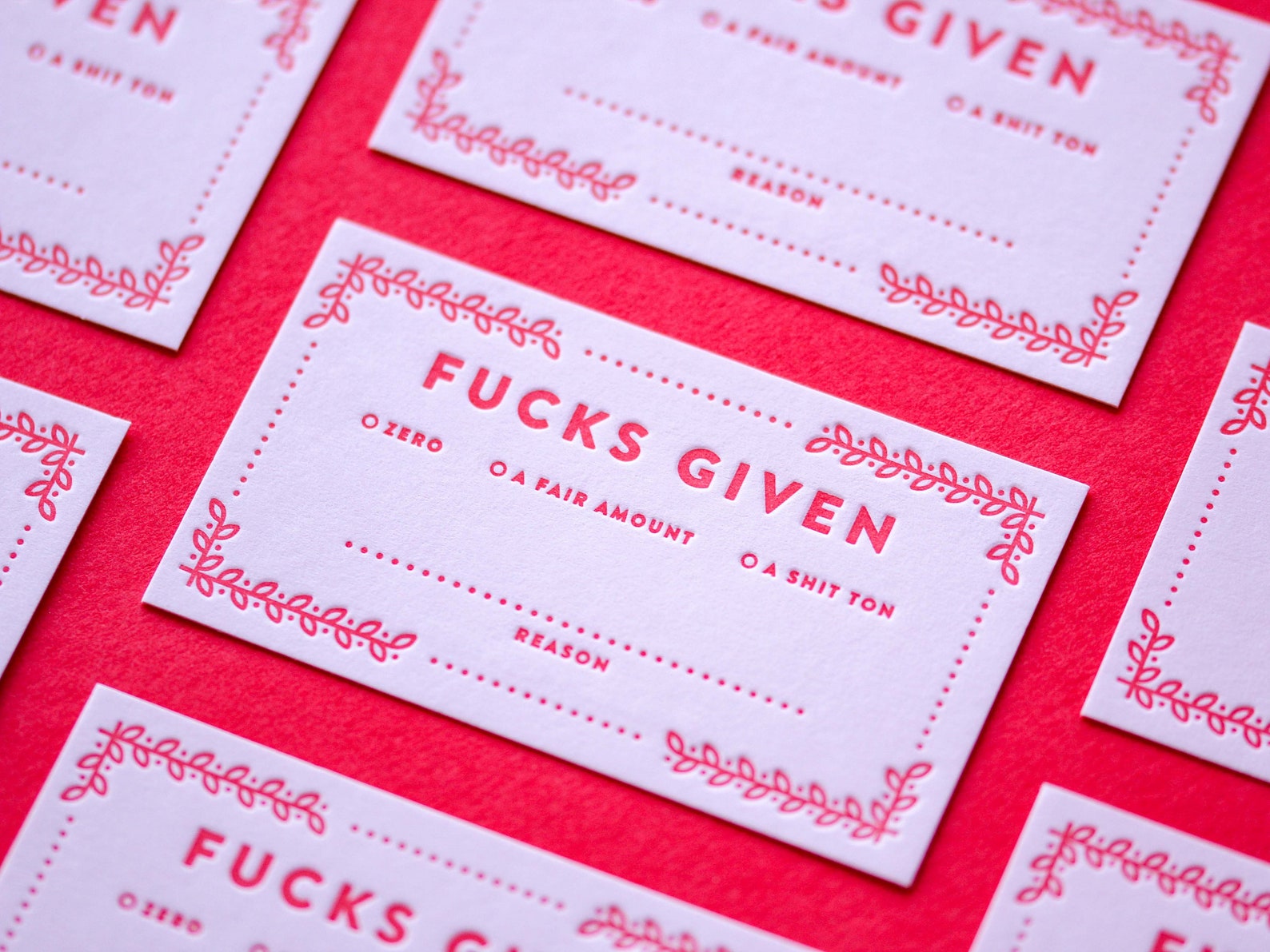 Fucks Given Cards - Etsy