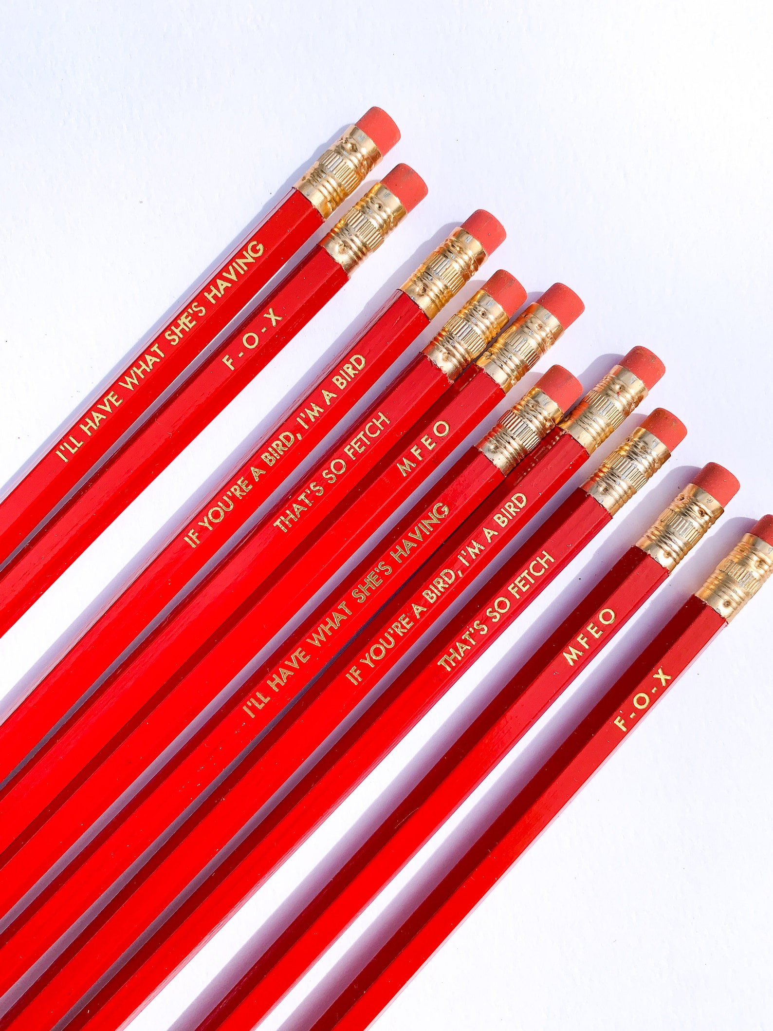 Rom-com Pencil Pack Set Red & Gold - Etsy