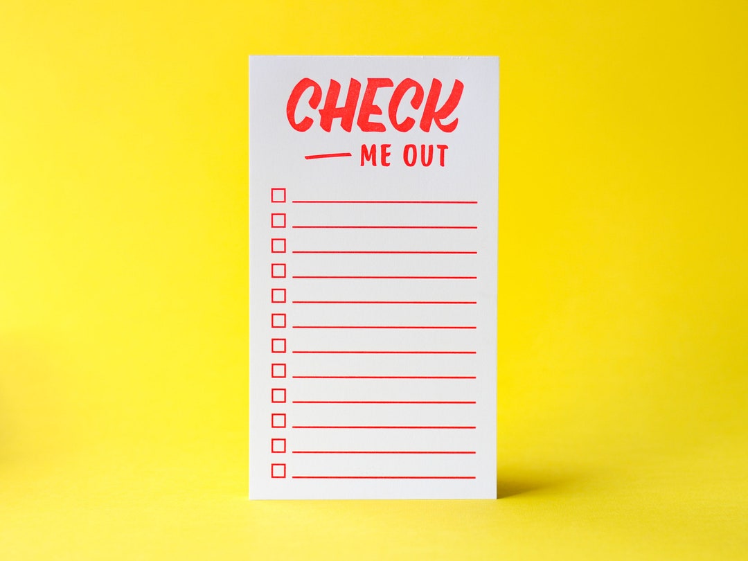 Check Me Out Checklist Pad - Etsy