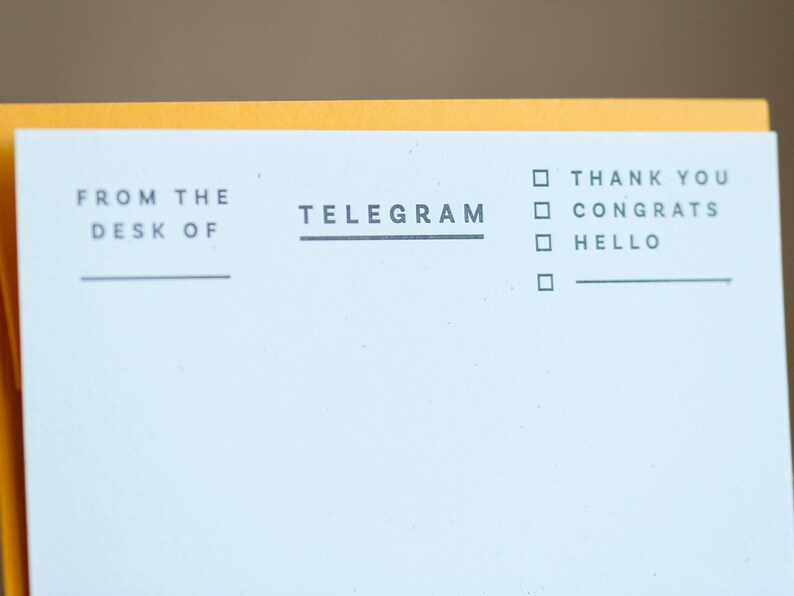 Telegram Notecards | Etsy