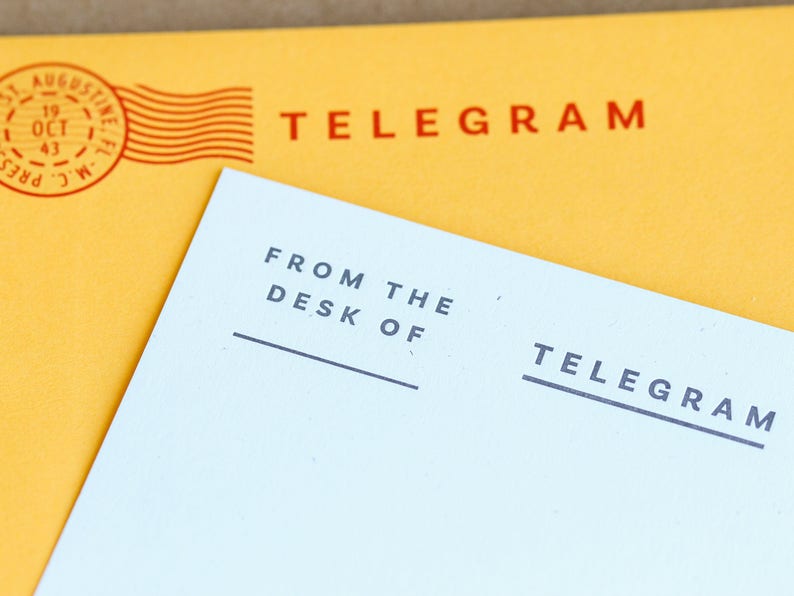 Telegram Notecards | Etsy