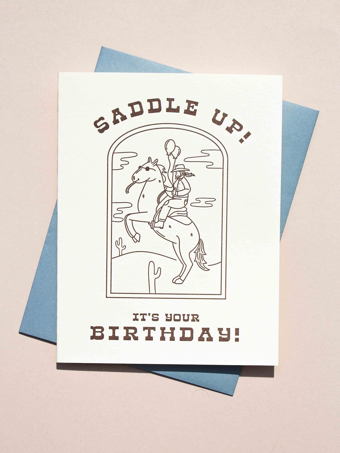 Saddle up It's Your Birthday! Letterpress Greeting Card - Etsy