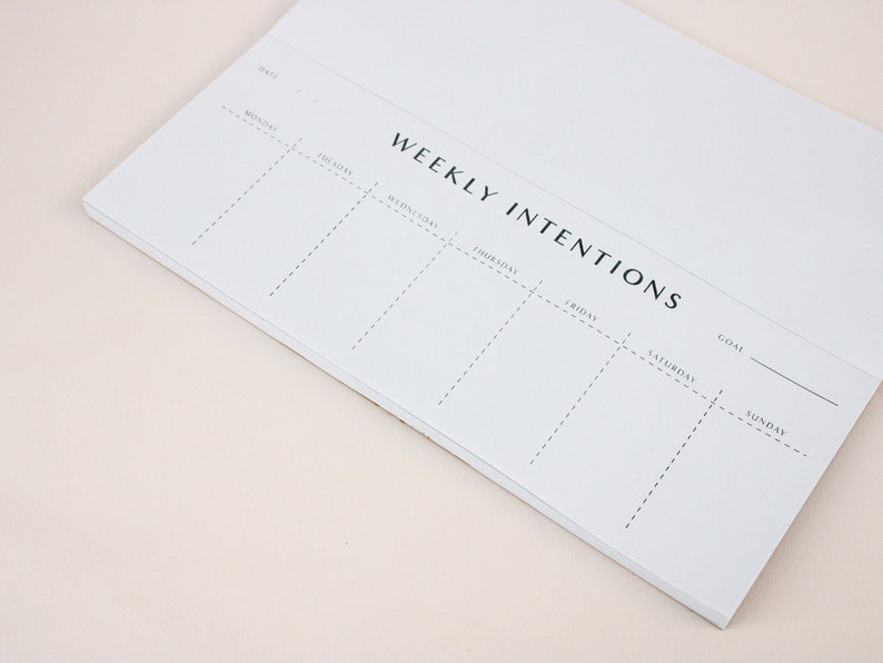 Weekly Intentions Weekly Notepad - Etsy