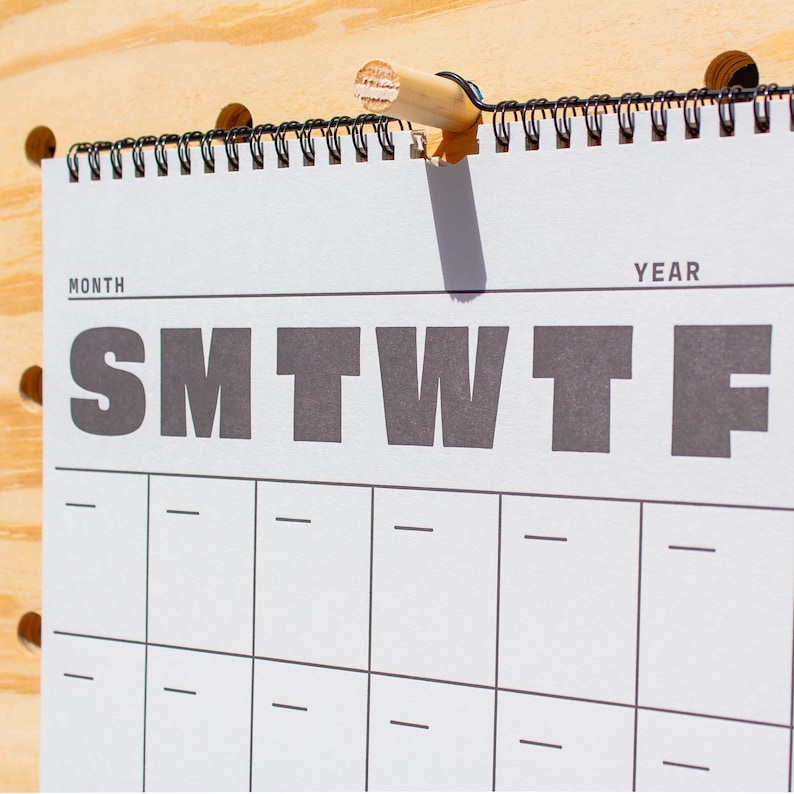 M.C. Pressure Letterpress Universal Calendar - Etsy