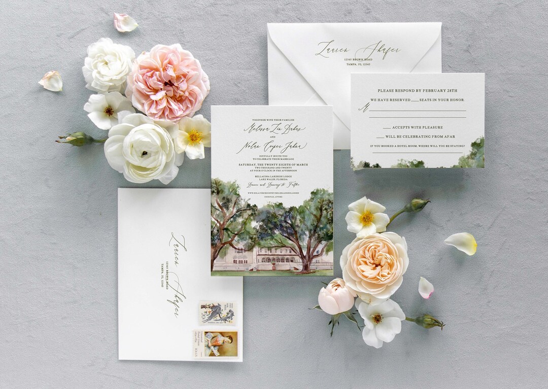Bellacosa Lakeside Wedding Invitation, Printable Wedding Invitation ...