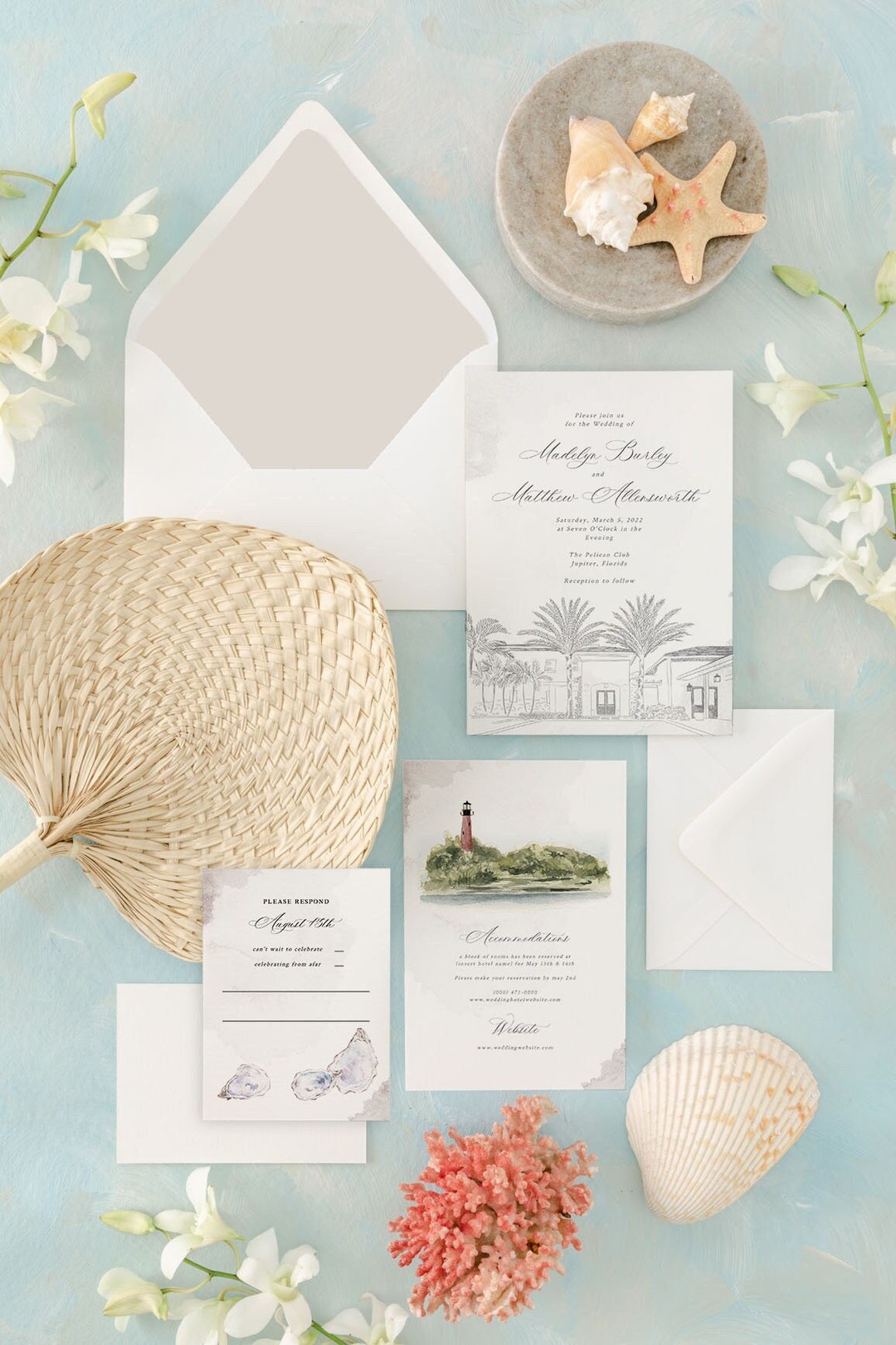 The Pelican Club Jupiter, Florida Wedding Invitation, Printable Wedding ...