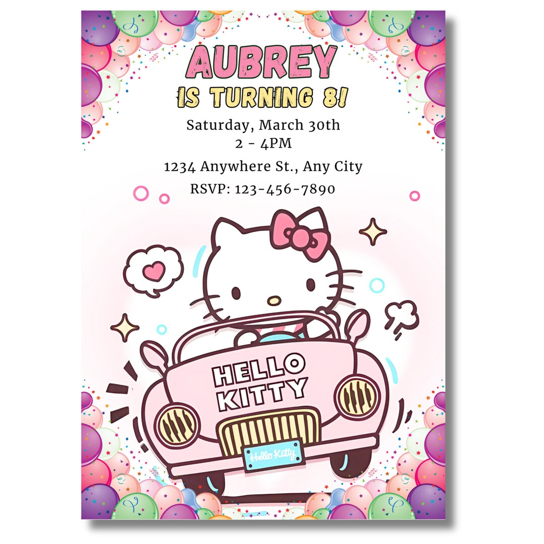 Hello Kitty Birthday Invitation Birthday Invitation for Little Girls ...