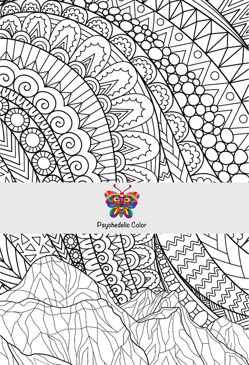 Printable Psychedelic Coloring Page | Digital | Instant Download - Etsy