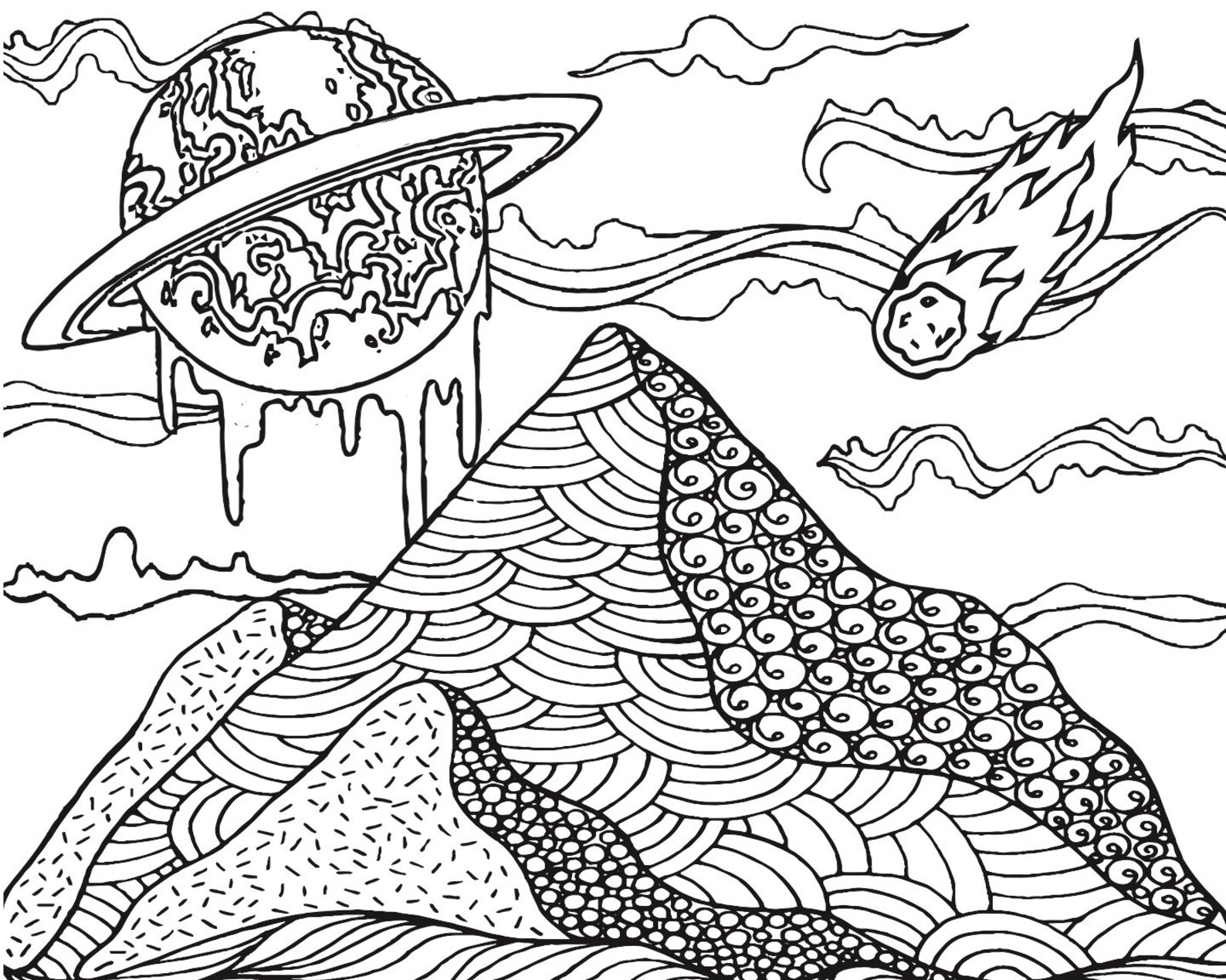 Printable Psychedelic Coloring Page | Digital | Instant Download - Etsy