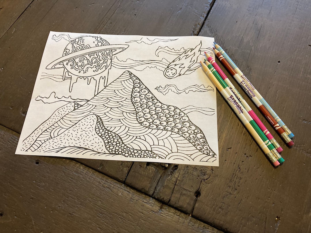 Printable Psychedelic Coloring Page | Digital | Instant Download - Etsy