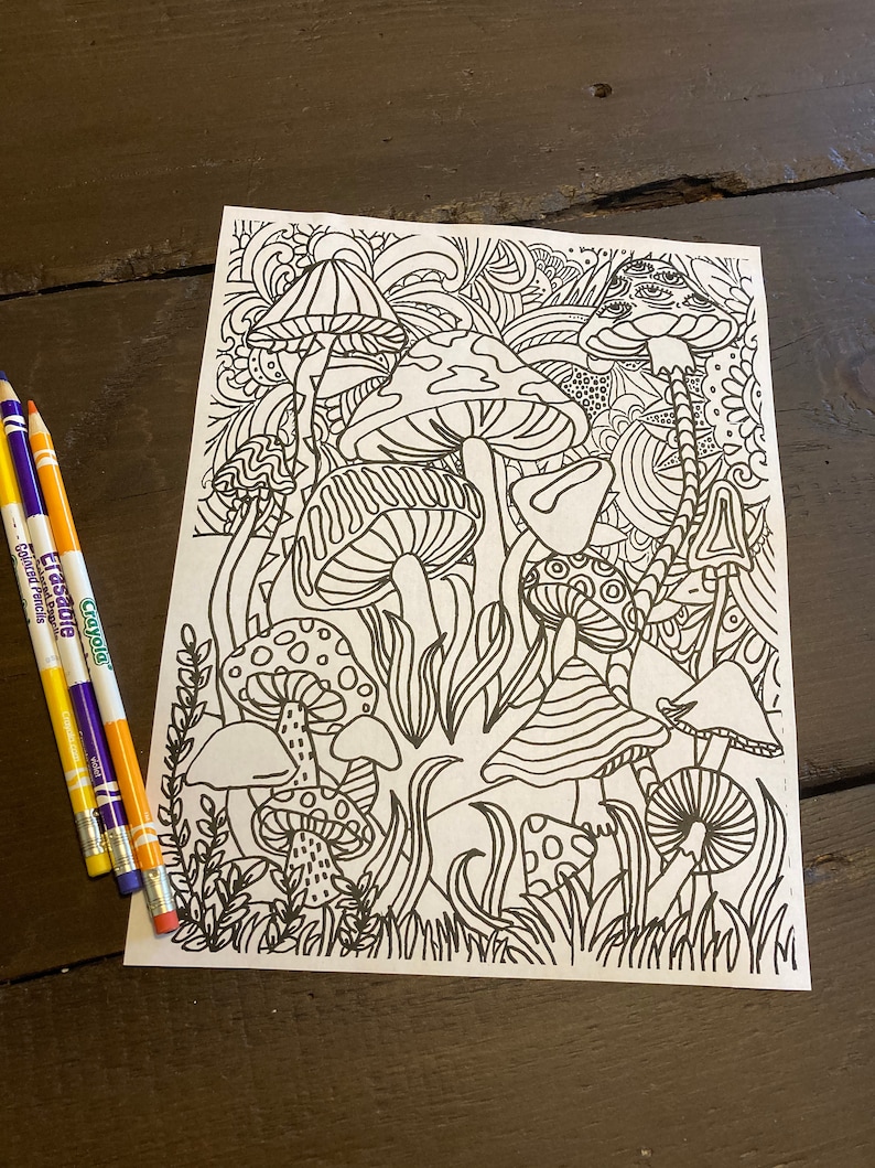 Printable Psychedelic Coloring Page | Digital | Instant Download - Etsy