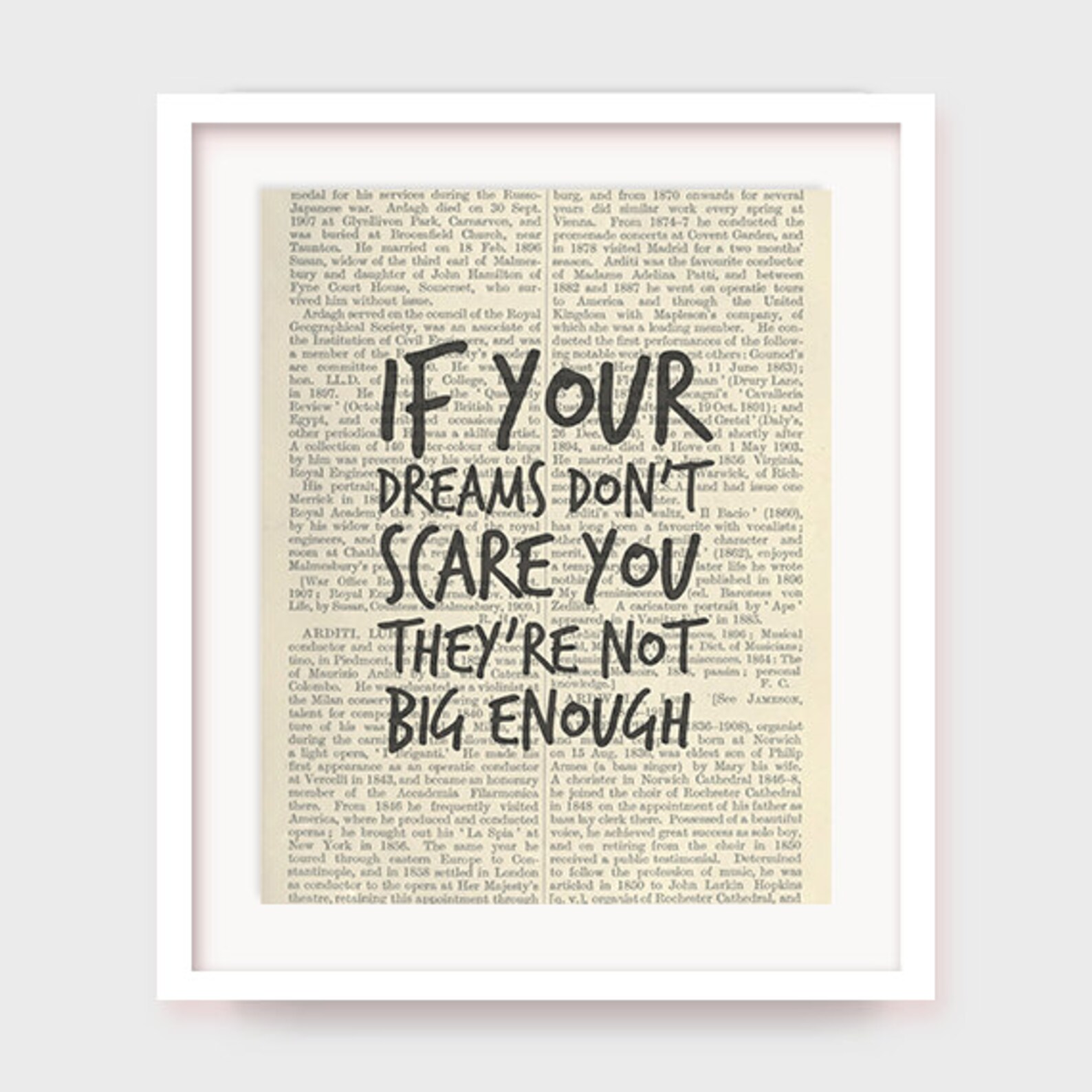 Inspiring Quote Art, If Your Dreams Don't Scare You, They're Not Big ...