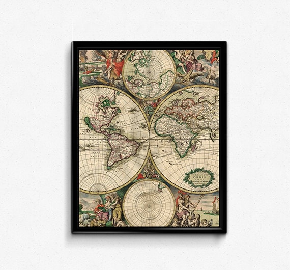 Printable Map Art, Vintage Map, Old Atlas, Old Map, Old World Atlas ...