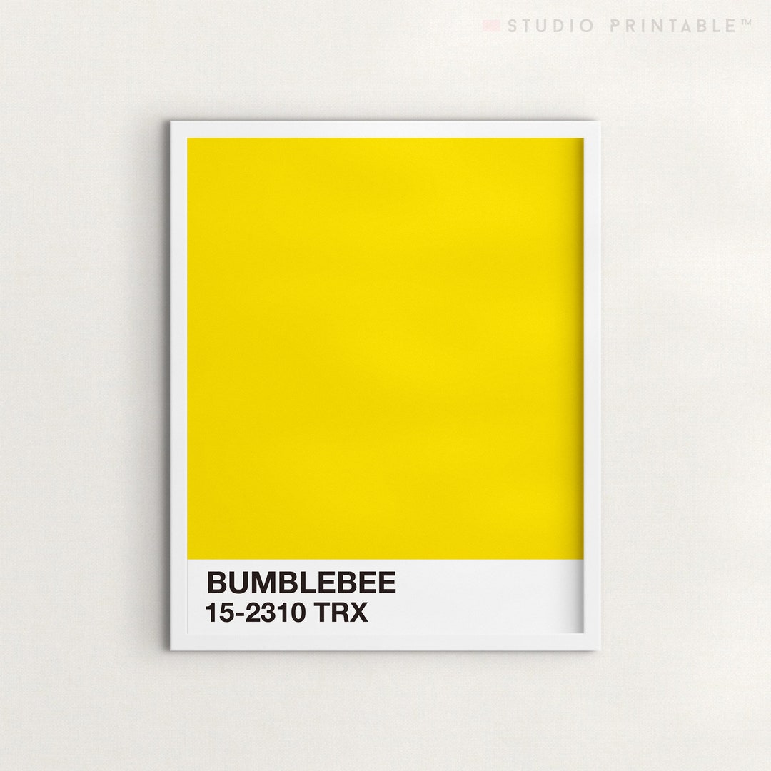 Bumblebee Yellow Pantone Poster, Color Block Print (digital Download ...