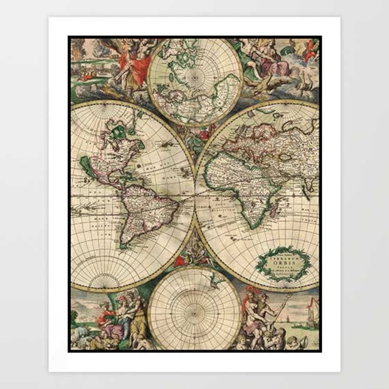 Printable Map Art, Vintage Map, Old Atlas, Old Map, Old World Atlas ...
