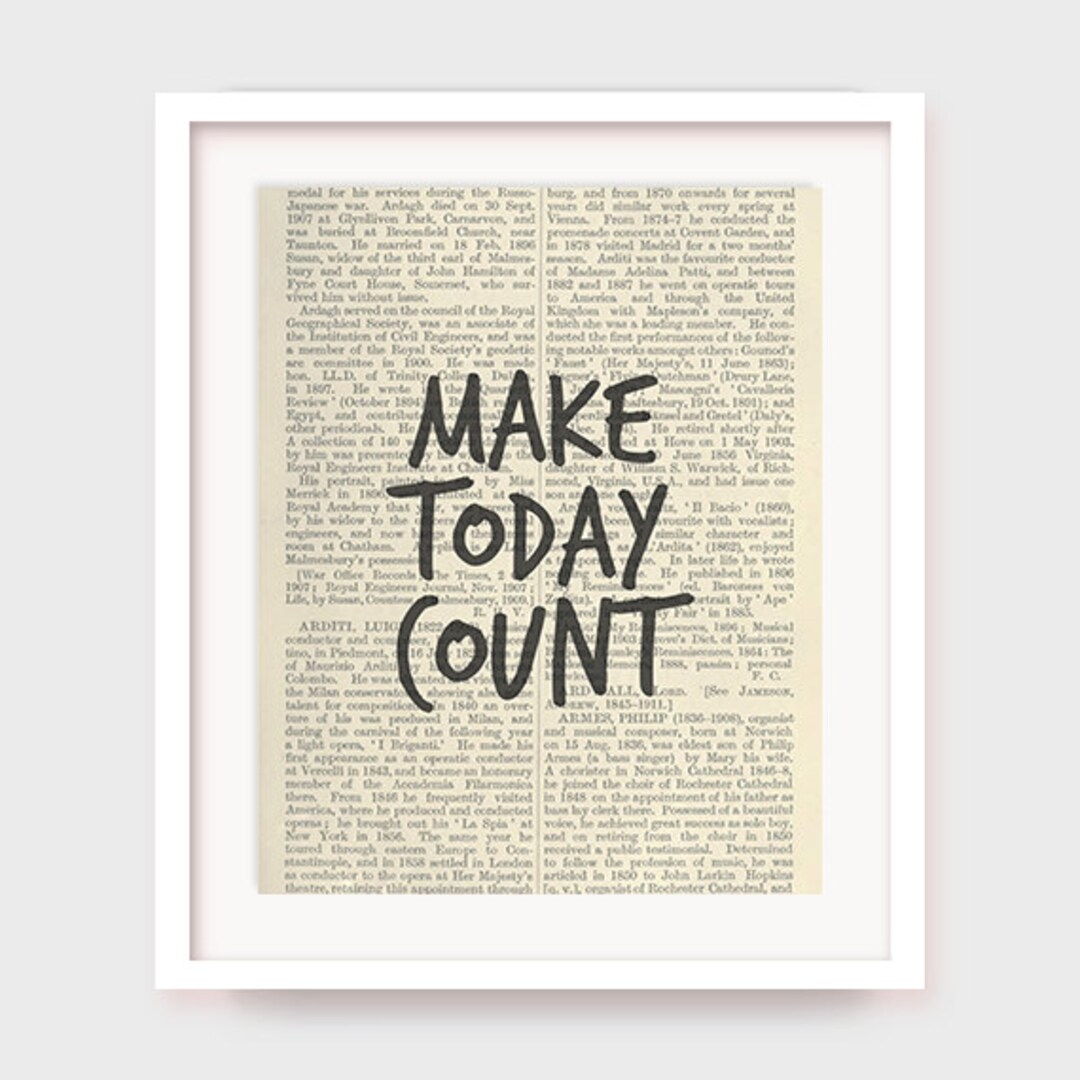 Motivational Wall Art, Make Today Count, Printable Office Wall Art ...