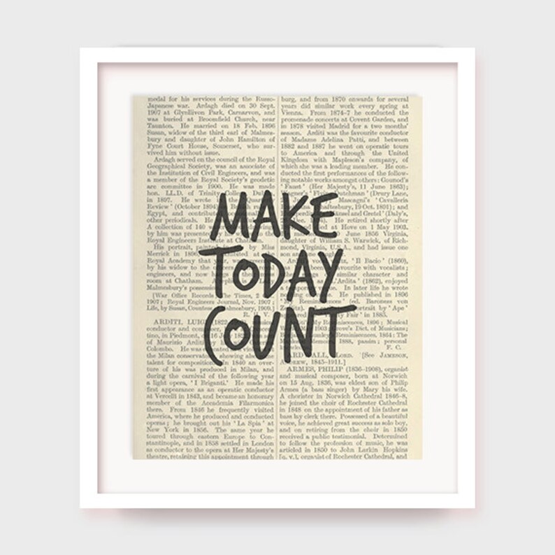 Motivational Wall Art, Make Today Count, Printable Office Wall Art ...