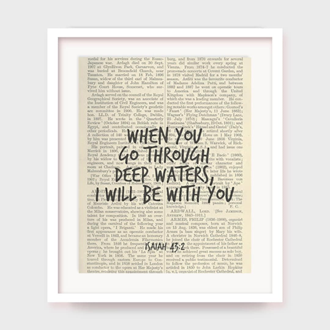 Christian Home Decor, When You Go Through Deep Waters, I Will Be With ...