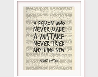 Inspirational Wall Decor - Albert Einstein Quote "anyone Who Has Never ...