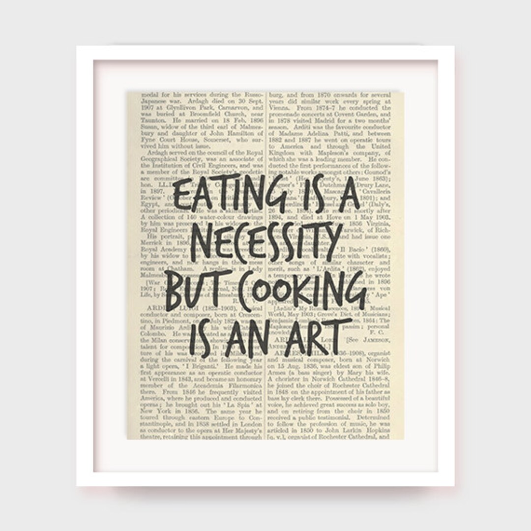 Kitchen Quote Art Print, Cooking is an Art (digital Download) - Etsy