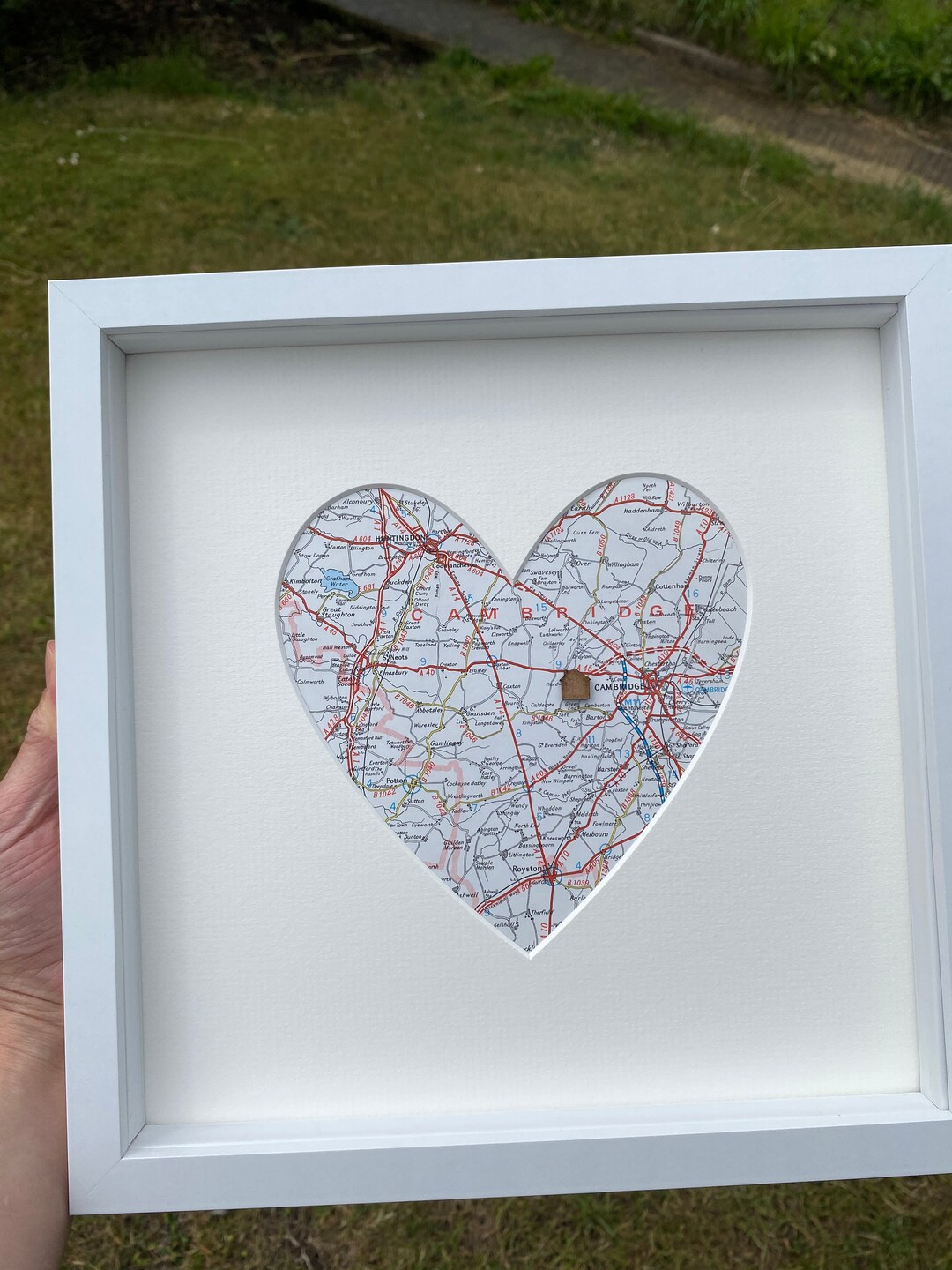 Heart Shaped Map in Box Frame - Etsy