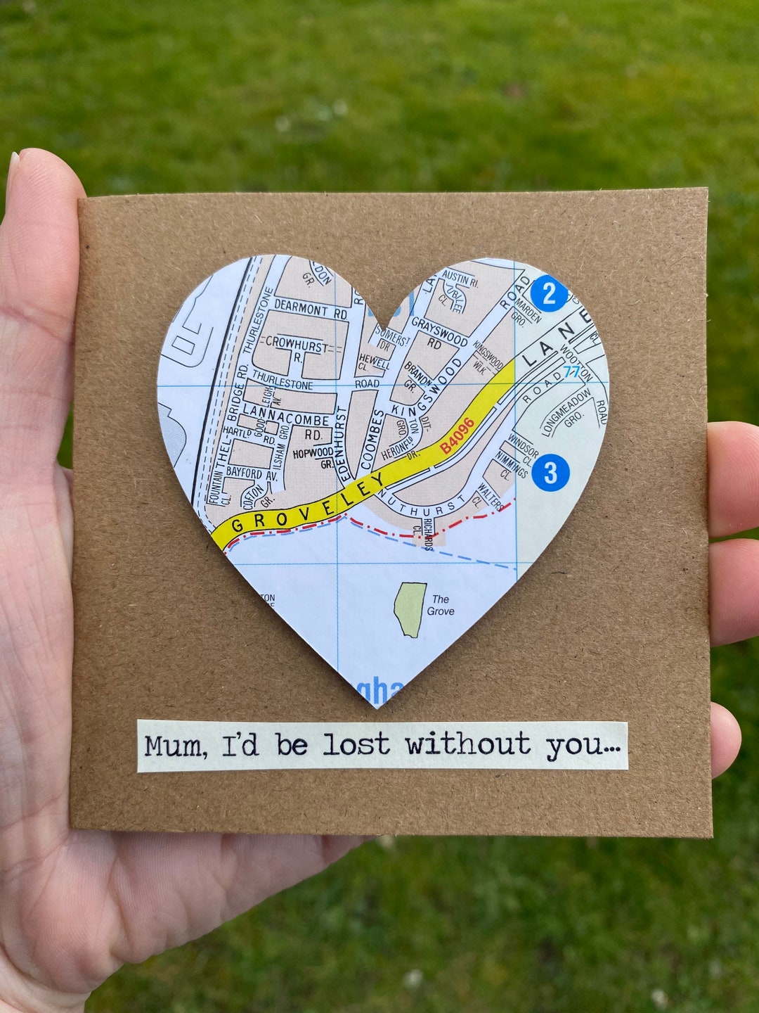 Mother’s Day Map Heart Card - Etsy